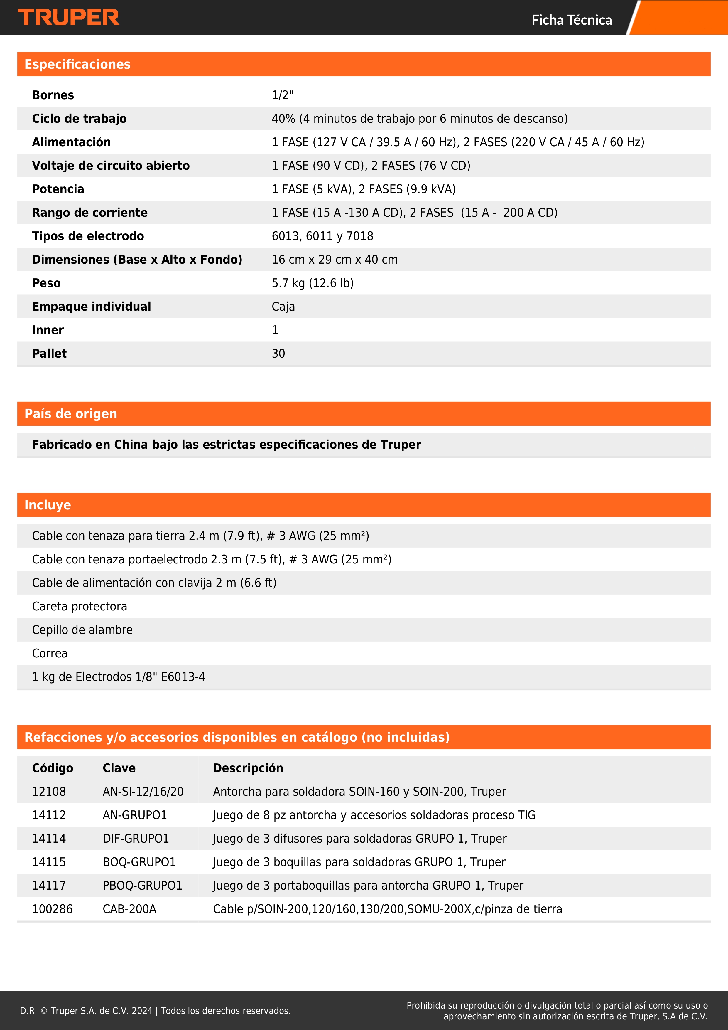 Soldadora inversora 200 A bi-voltaje Truper | Ferremax