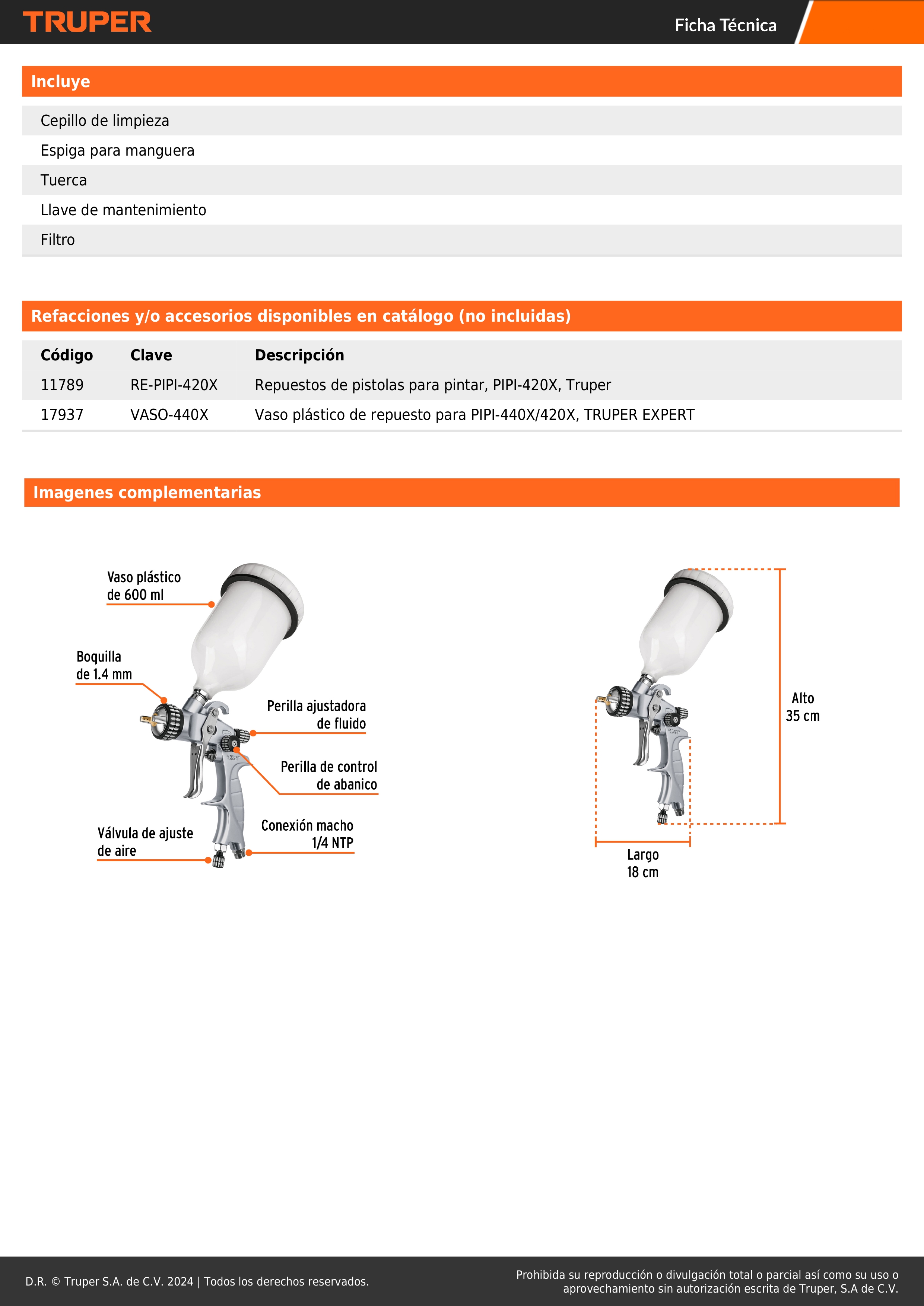 Pistola Para pintar Gravedad Lvmp 1.4 Mm Truper Expert | Ferremax