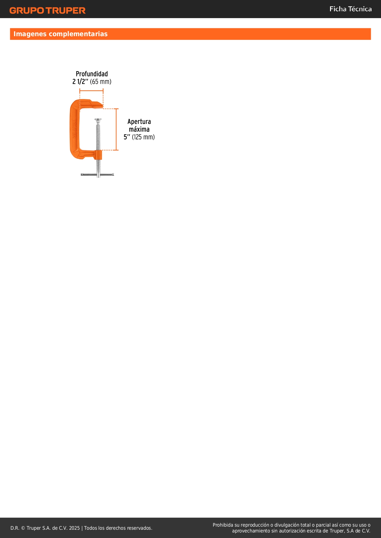 Prensa 5'' de hierro nodular para carpintería Truper | Corporación Ferremax