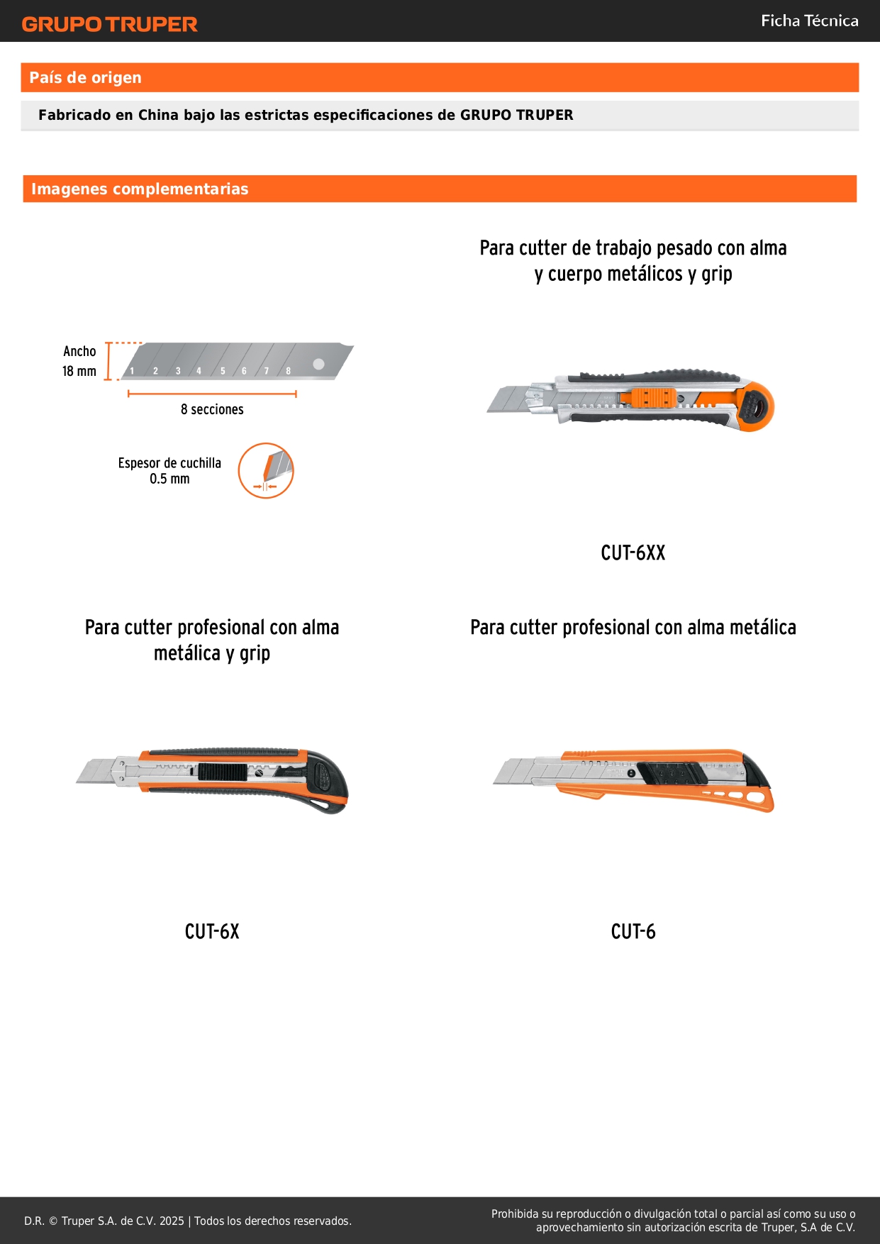 Estuche con 10 navajas SK4 de 18 mm para cutter Truper | Ferremax