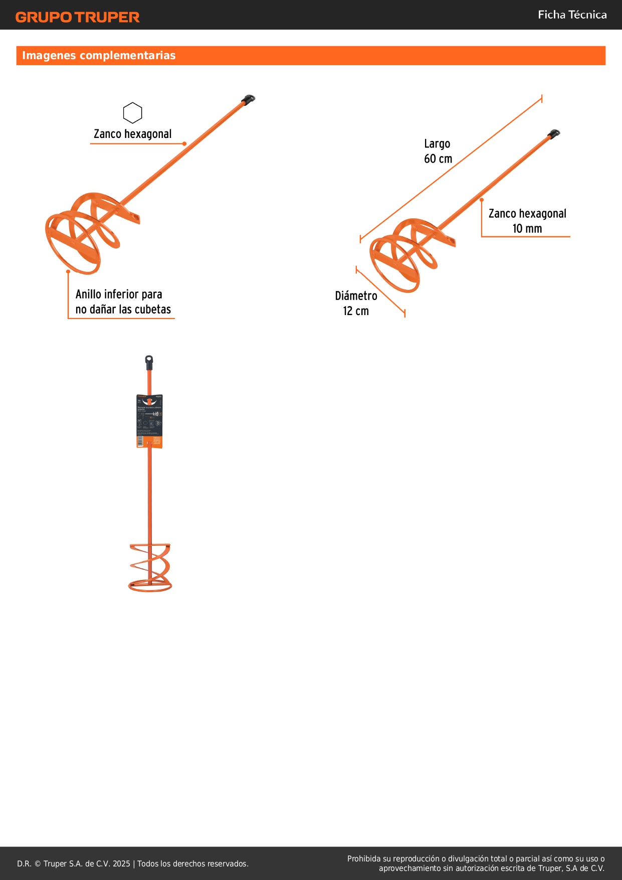 Revolvedor de pintura, 120 mm diámetro, Truper | Ferremax