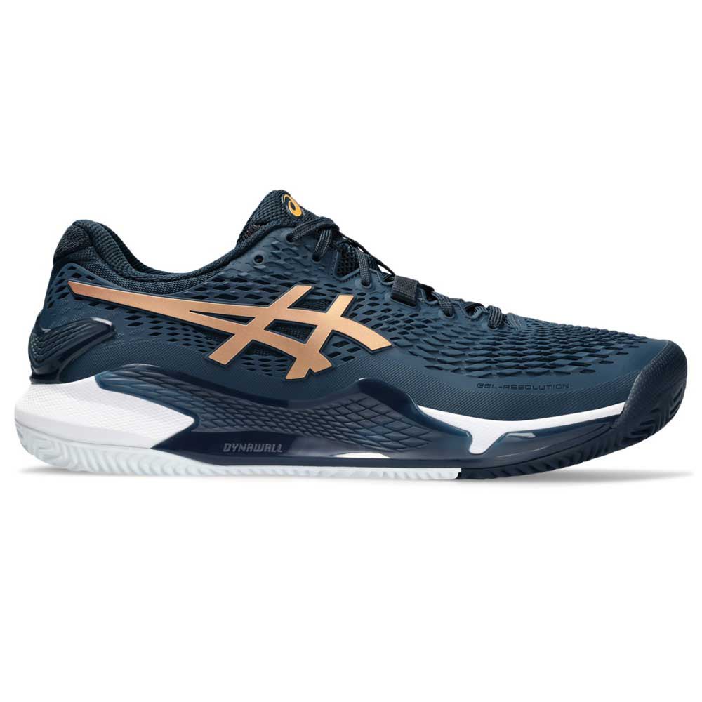 Zapatilla Asics Gel Resolution 9 Clay Women Blue/Gold | Padel Altamira