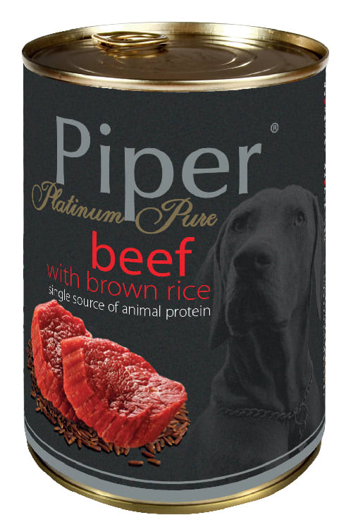 PIPER PLATINUM PURE CARNE CON ARROZ INTEGRAL 400 GR | Mascota Feliz