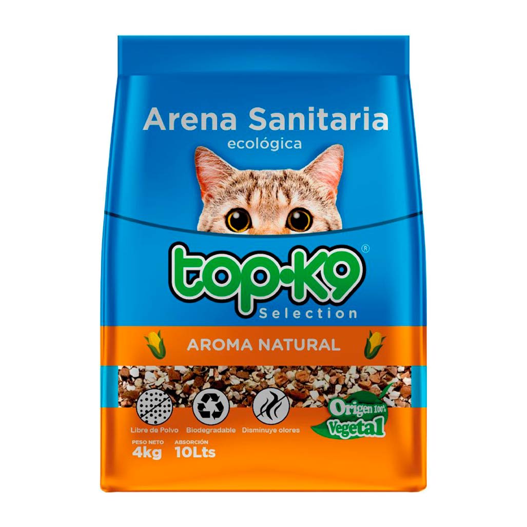 ARENA SANITARIA TOP K9 ECOLOGICA 4 KG | Mascota Feliz