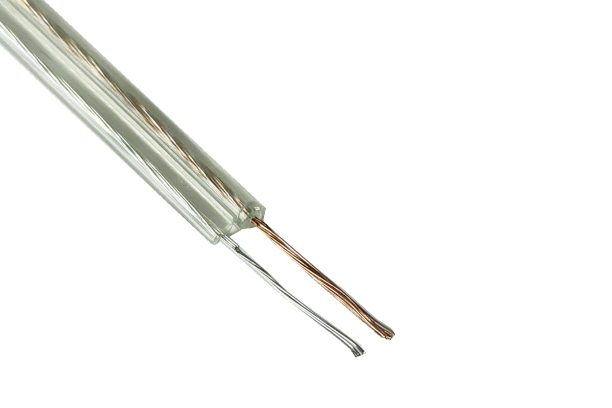 CABLE PARALELO MULTIFILAR TRANSPARENTE 2X24 AWG ROLLO 100MTS | DACAM SPA