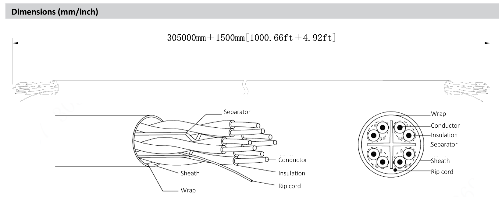 CABLE UTP CAT6 100% COBRE EXTERIOR DAHUA PFM920-6U 305MTS | DACAM SPA