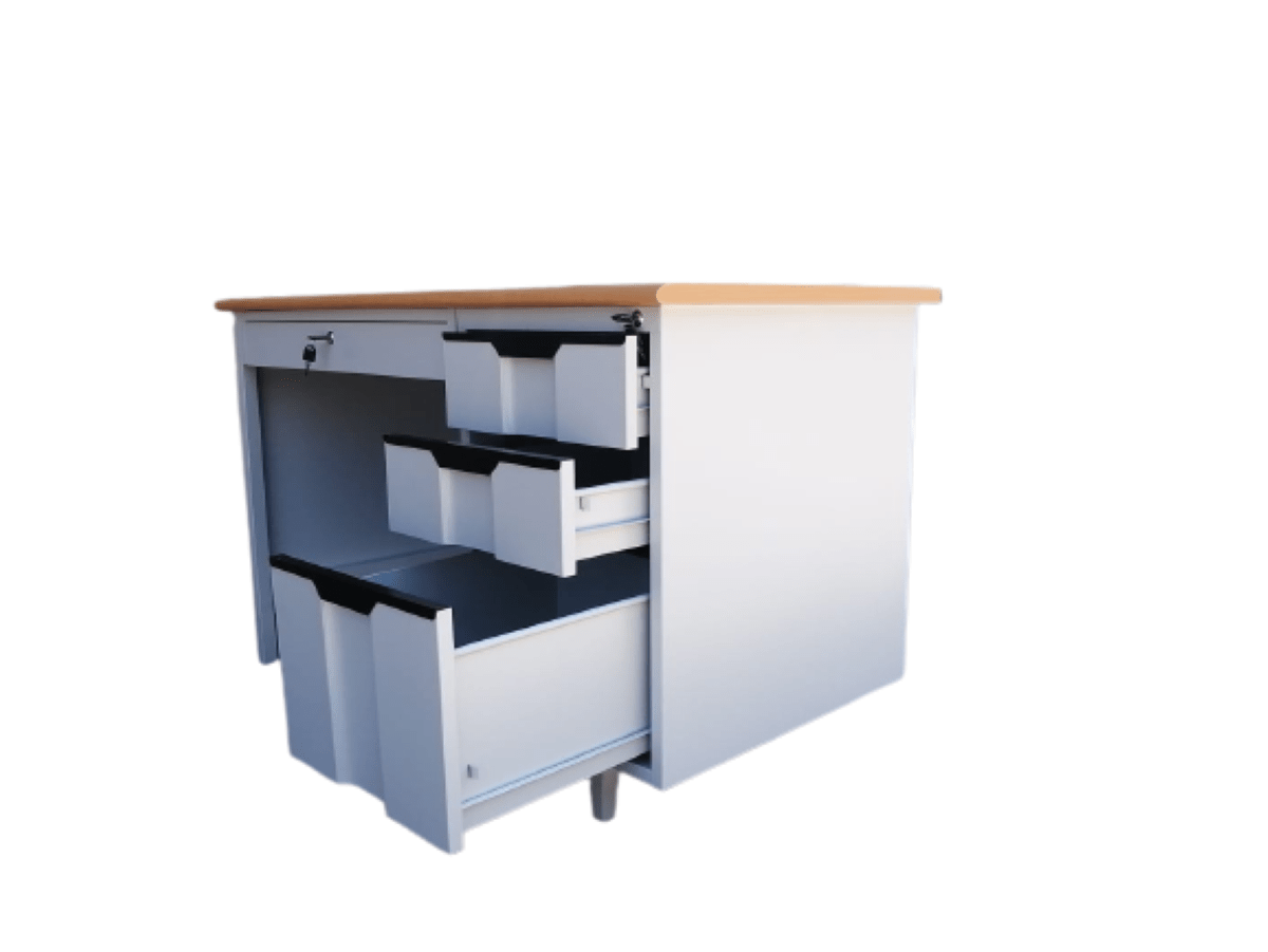 ESCRITORIO METALICO CUBIERTA MADERA 120 CM | prolockers