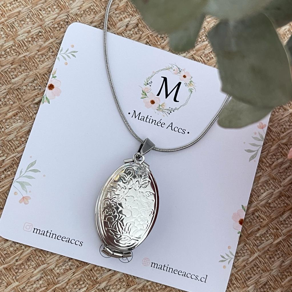 Collar con relicario cuatro fotos personalizado plateado / unidad ...