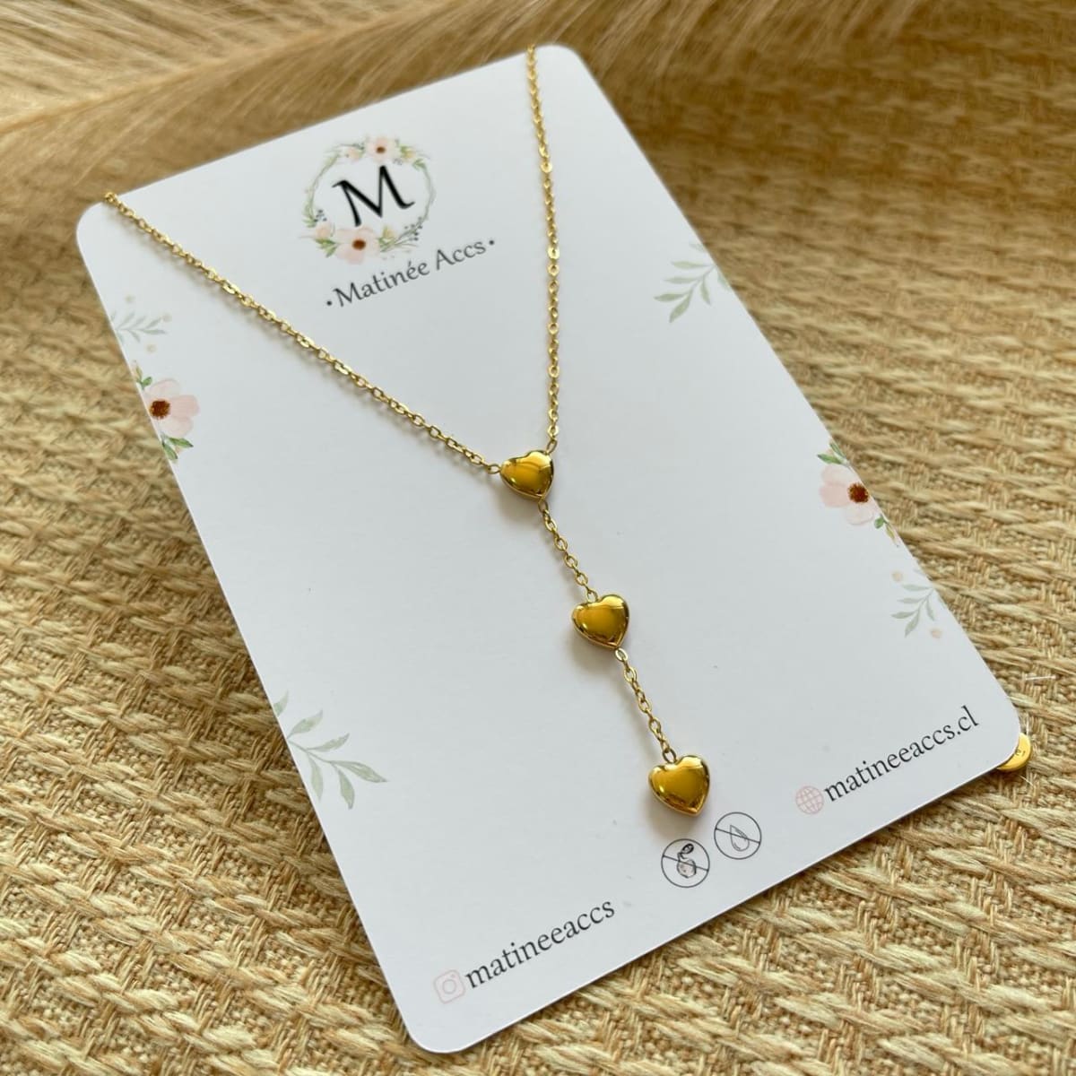 Collar cascada con corazones minimalista / unidad | Matinée Accesorios