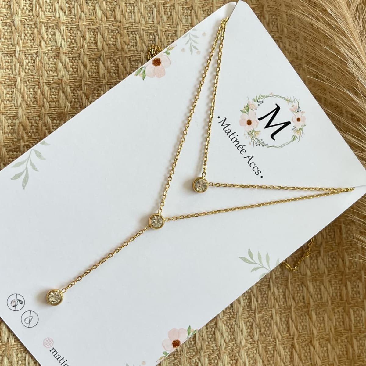 Collar doble cascada en capas con punto de luz acero / unidad | Matinée ...