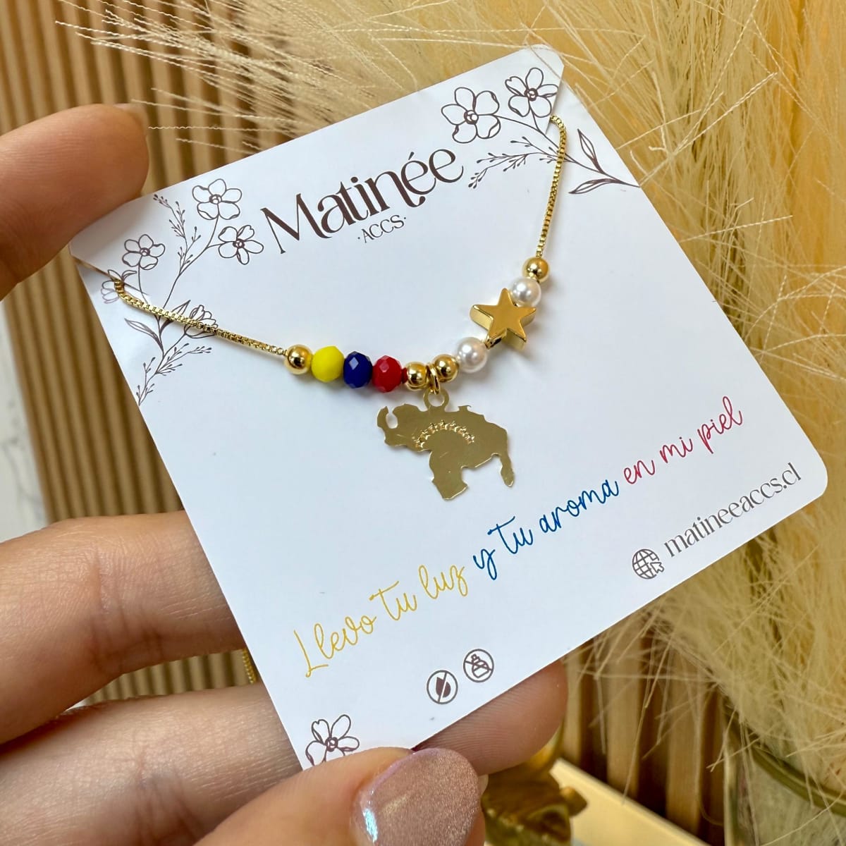 Collar cadena con mapa de Venezuela tricolor baño de oro / unidad ...