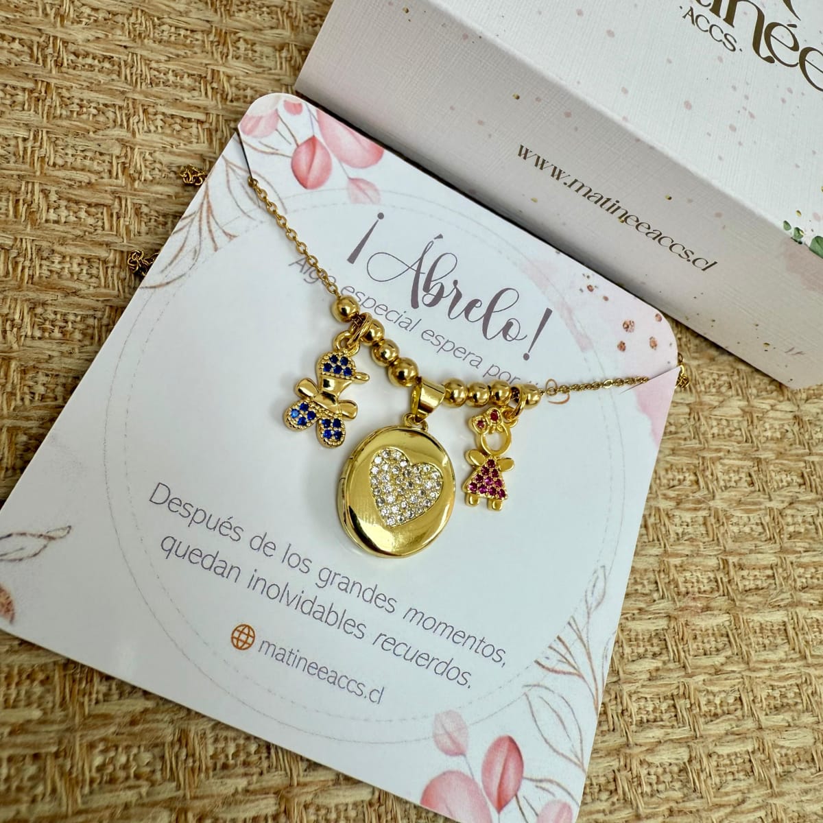 Collar con relicario chico dos fotos niño niña personalizado / unidad ...