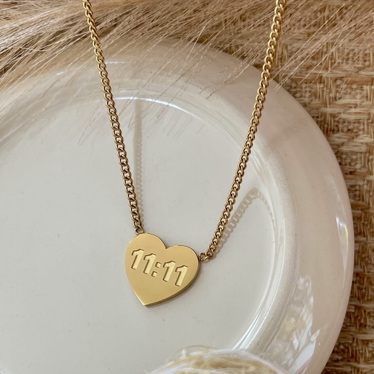 Collar 11:11 hora angelical magica acero / unidad | Matinée Accesorios