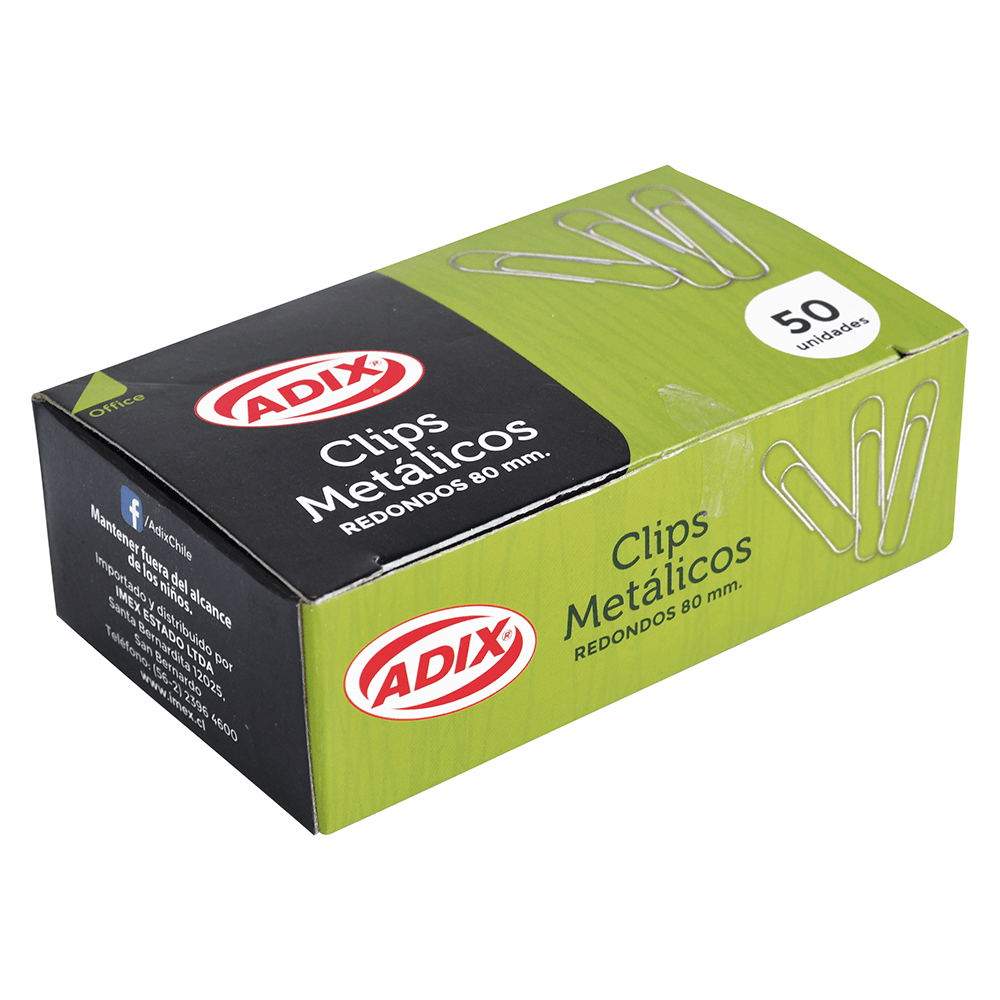 CLIPS METÁLICOS REDONDOS 80MM (50UN) ADIX | Arquitectura Librería