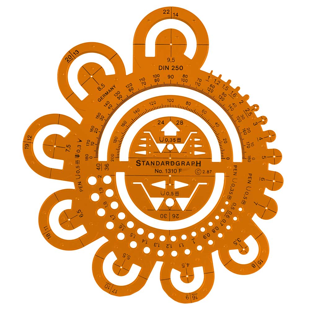 PLANTILLA RADIOS DE 0.5 A 40 MM 1310 ARISTADO F | Arquitectura Librería