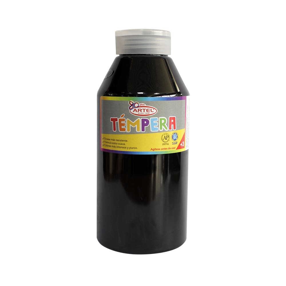 TÉMPERA 500ML NEGRO (21) ARTEL | Arquitectura Librería