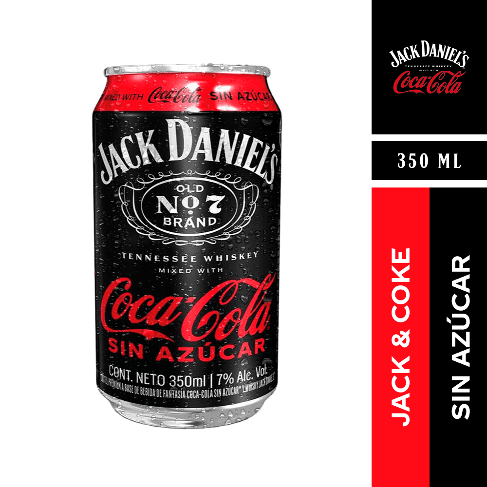 Jack & Coke Sin Azúcar 7,0° 350 Cc | Licores Villafraz