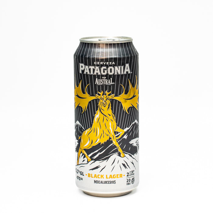 Cerveza Austral Patagonia Black Lager Megaloceros Lata 470 cc | Licores ...