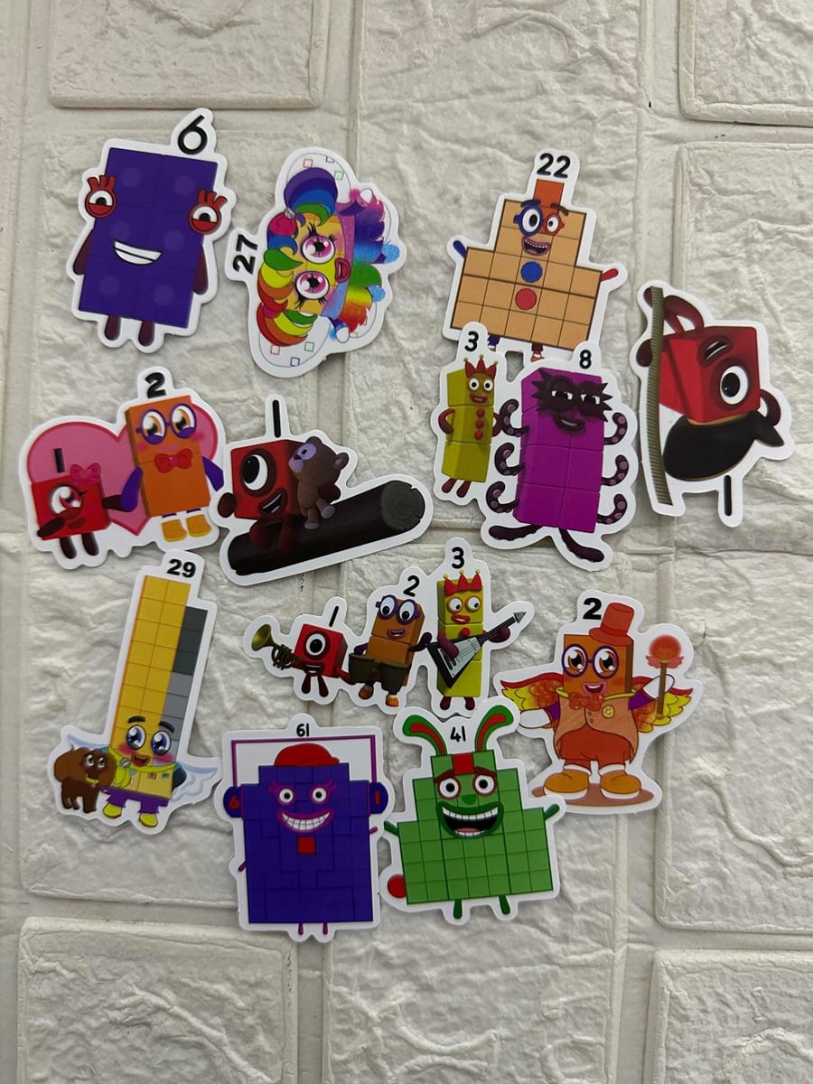 Pack 50 Stickers Numberblocks Niños Diversion | DYSHOPNOW