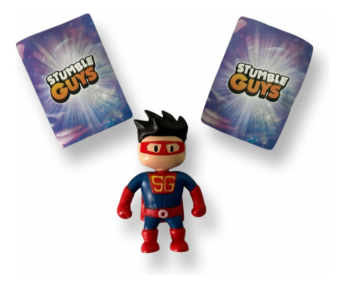 Figura 9.5cm Súper Guy Stumble Guys + 2 Tarjetas Al Azar | DYSHOPNOW