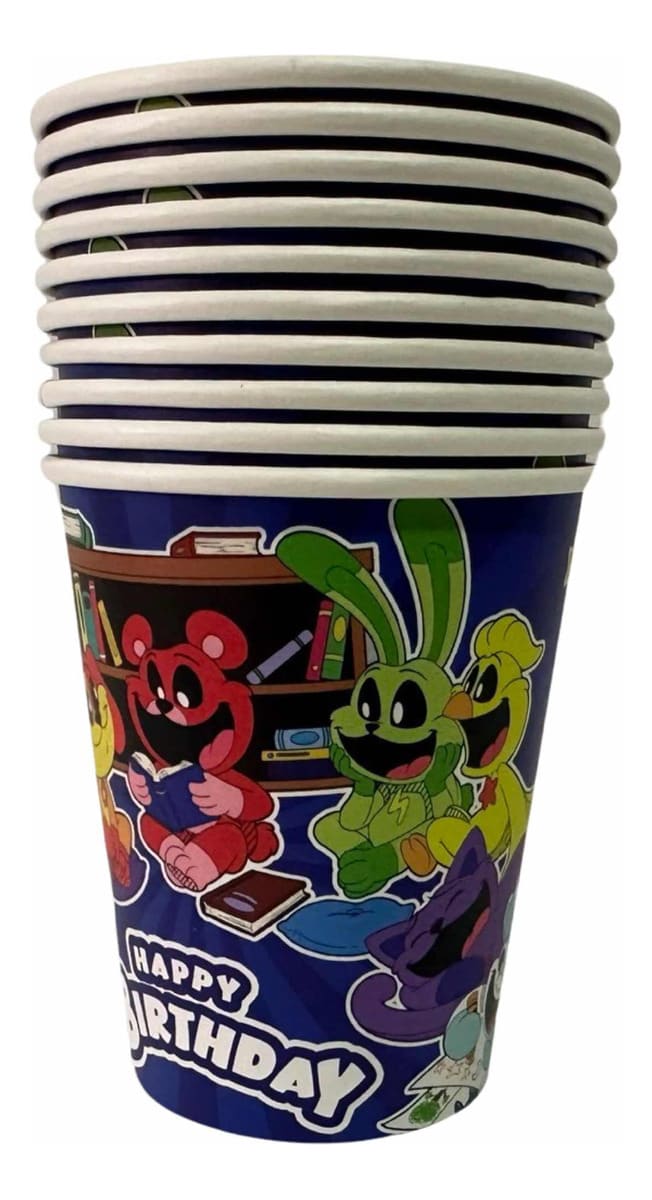 Pack 10 Vasos Decoración Smiling Critters Diseño Cumpleaños | DYSHOPNOW