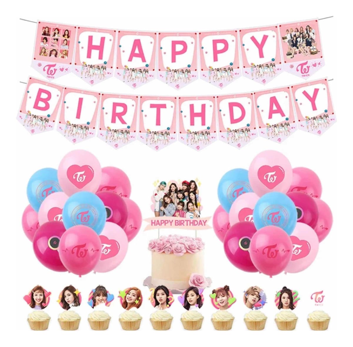 Kit Globos Cumpleaños Diseño Twice K-pop Calidad | DYSHOPNOW