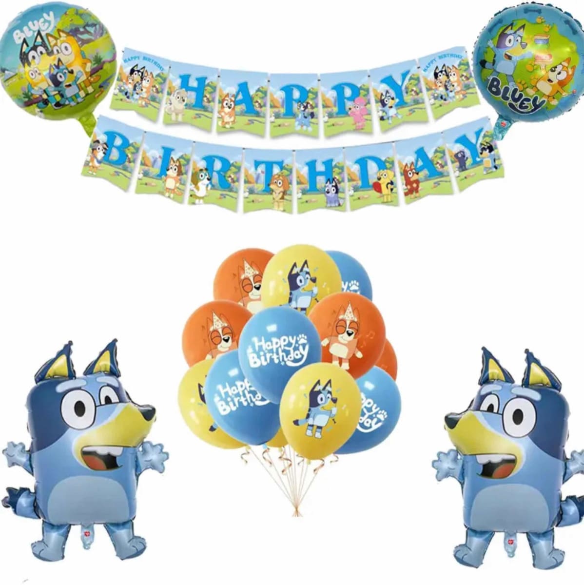 Kit Decoración Cumpleaños Bluey Globos Metalizados | DYSHOPNOW
