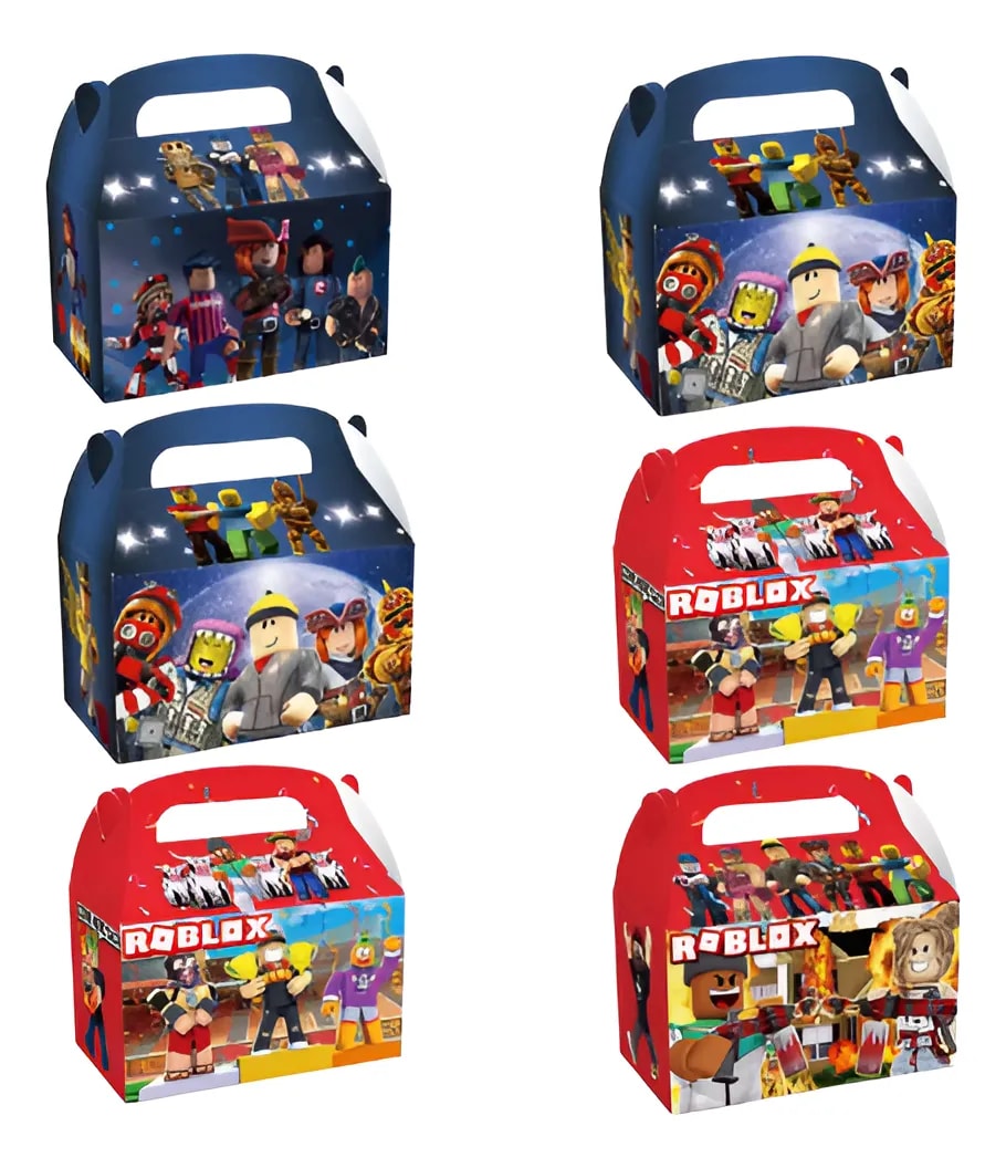 Pack 6 Cajas Dulces Cumpleaños Diseño Dual Blue Red Roblox | DYSHOPNOW