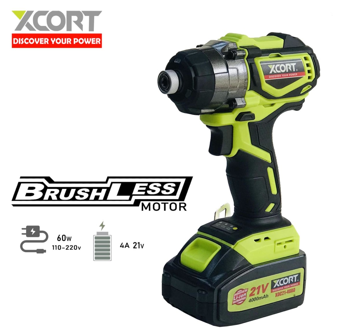 ATORNILLADOR DE IMPACTO BRUSHLESS 1/4 21V XCORT | iTools.Pe