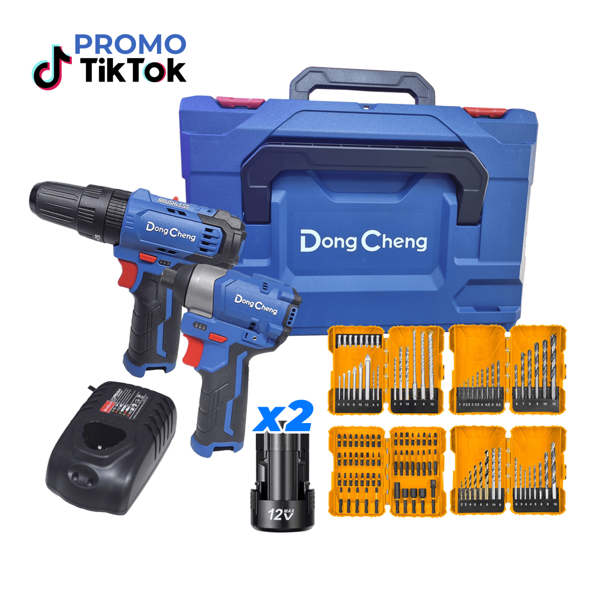 Combo Kit Dongcheng DCKIT25EK Taladro Percutor + Atornillador de ...