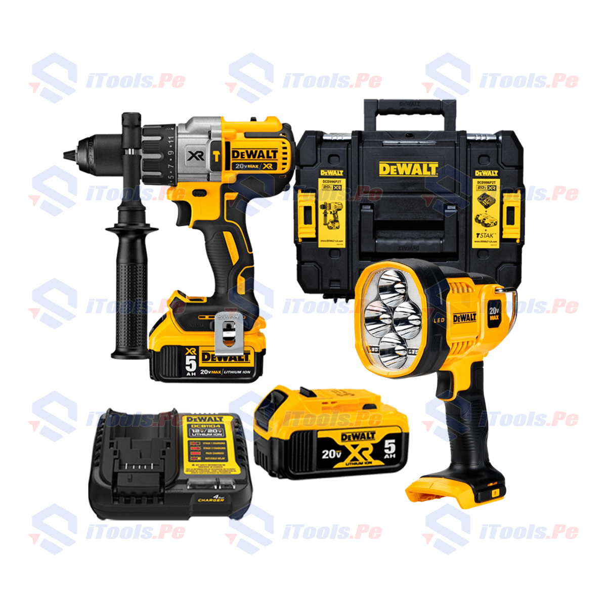 PERCUTOR/ATORNILLADOR 1/2" 20V XR + LINTERNA 20V 1000LM DEWALT | iTools.Pe