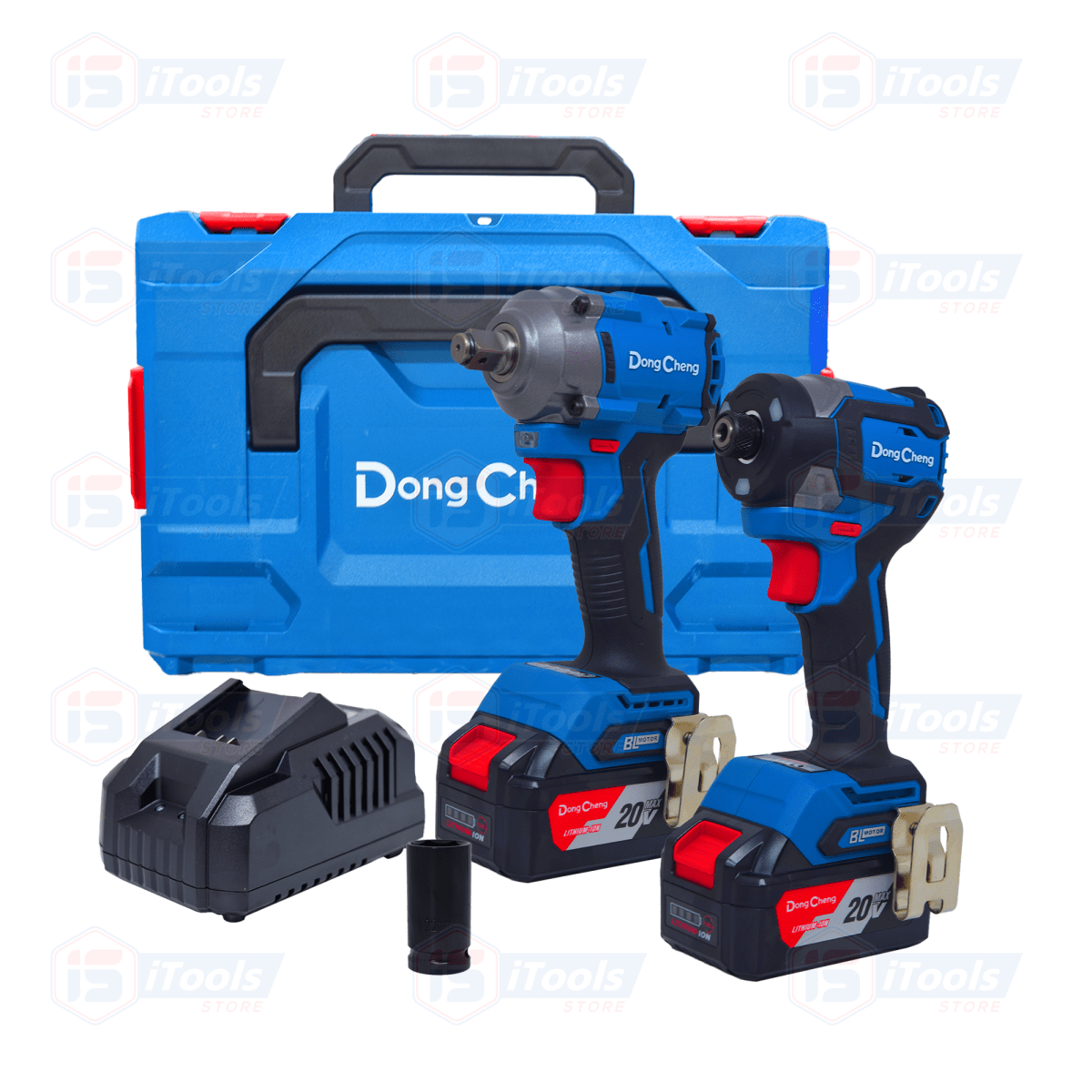 COMBO KIT LLAVE 1/2" + ATORNILLADOR DE IMPACTO 208 DONGCHENG 20V 4AH ...