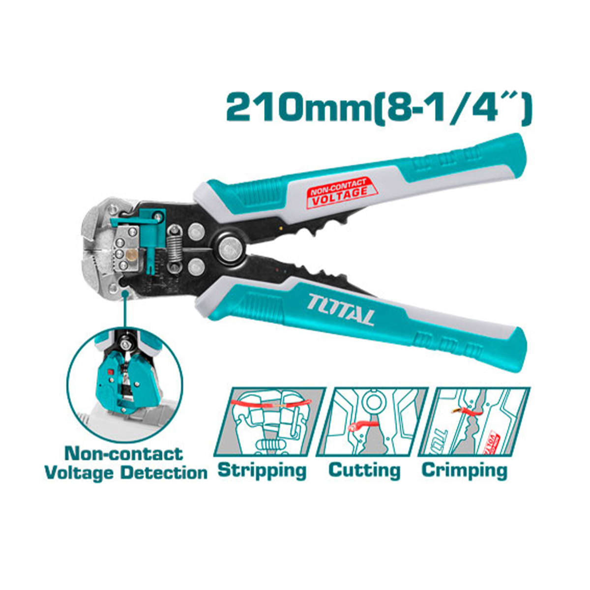 PINZA PELACABLES ELÉCTRICOS 4 EN 1 MULTIFUNCIÓN TOTAL | iTools Store