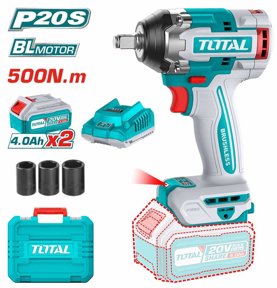 LLAVE DE IMPACTO 1/2" 20V 500NM BRUSHLESS TOTAL TIWLI2050 | iTools Store
