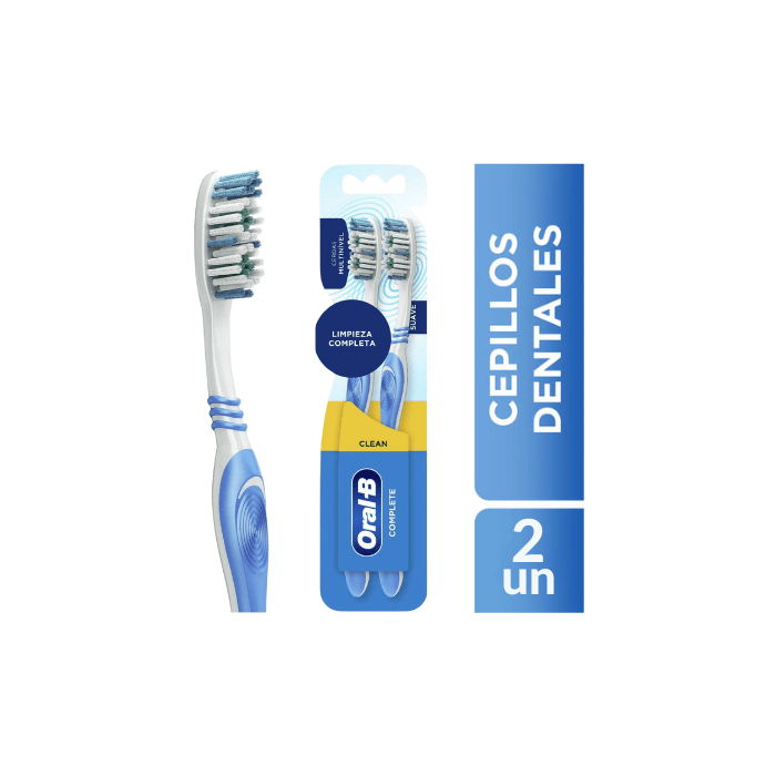 CEPILLO DE DIENTES CLEAN COMPLETE 2 UNIDADES 40 MEDIO ORAL-B | emergenza