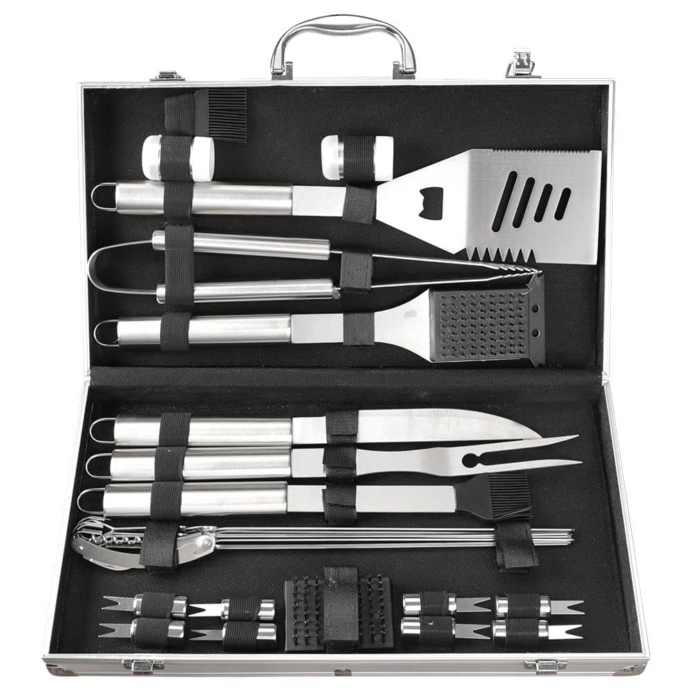 SET DE BBQ 25 PIEZAS EN MALETA DE ALUMINIO | The Home Bar