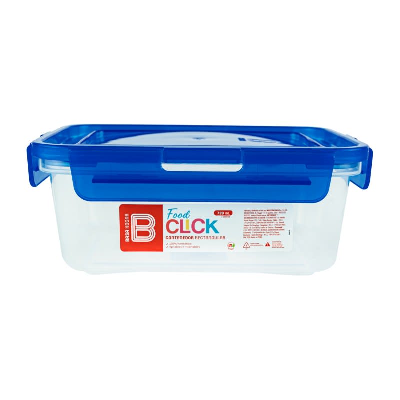 TAPER FOOD CLICK RECTANGULAR 720ML BASA | Surtiplast