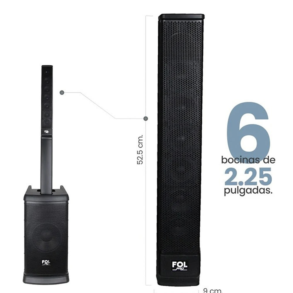 Torre De Audio Con Subwoofer 10 pulgadas más 6 bocinas 420W FS-T888 ...
