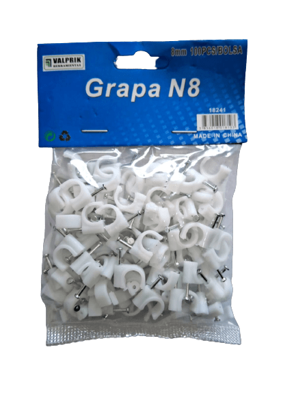 Grapa Para Cable N°8mm 100 UNIDADES | FERRECONST.CL