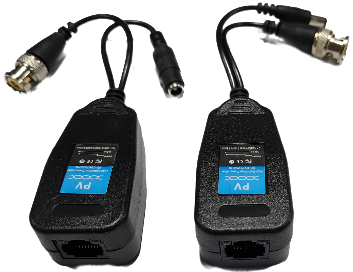 BALUN+RJ45 POWER PASIVO PAR 8MP CON DC CORRIENTE | IAI TECH VDM