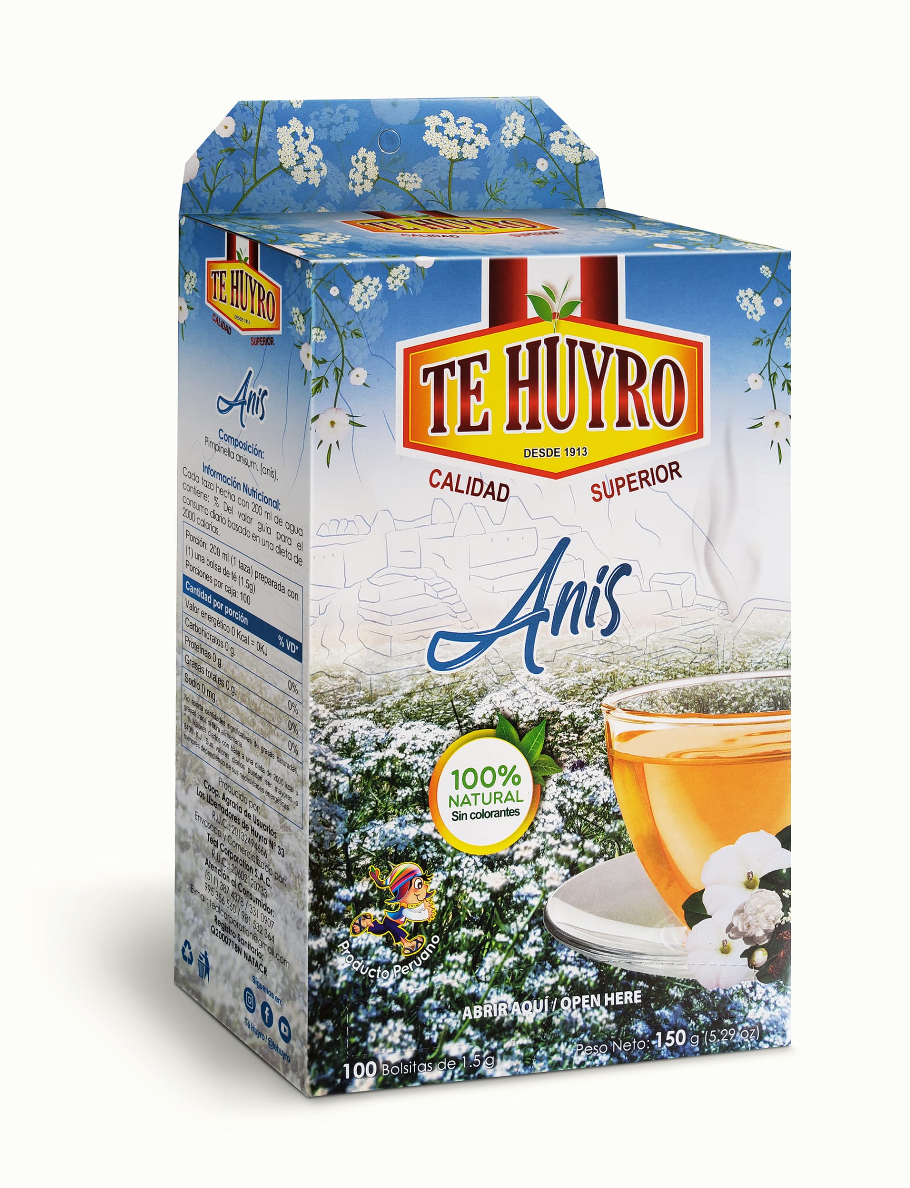 ANIS FILTRANTE TE HUYRO x 100 SOBRES | SOLYDAR PERU