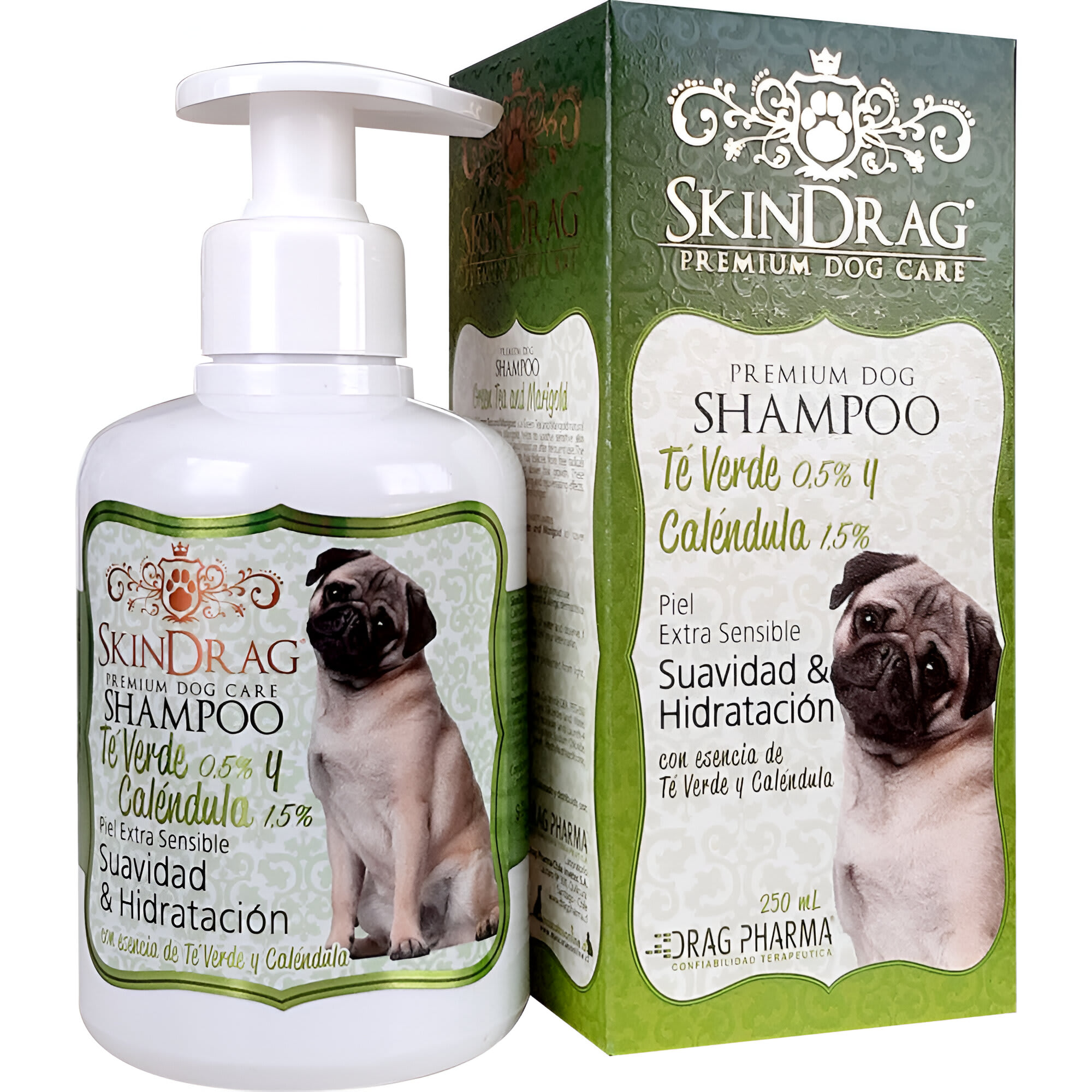 SHAMPOO SKINDRAG TE VERDE Y CALENDULA 250ML | Valpets