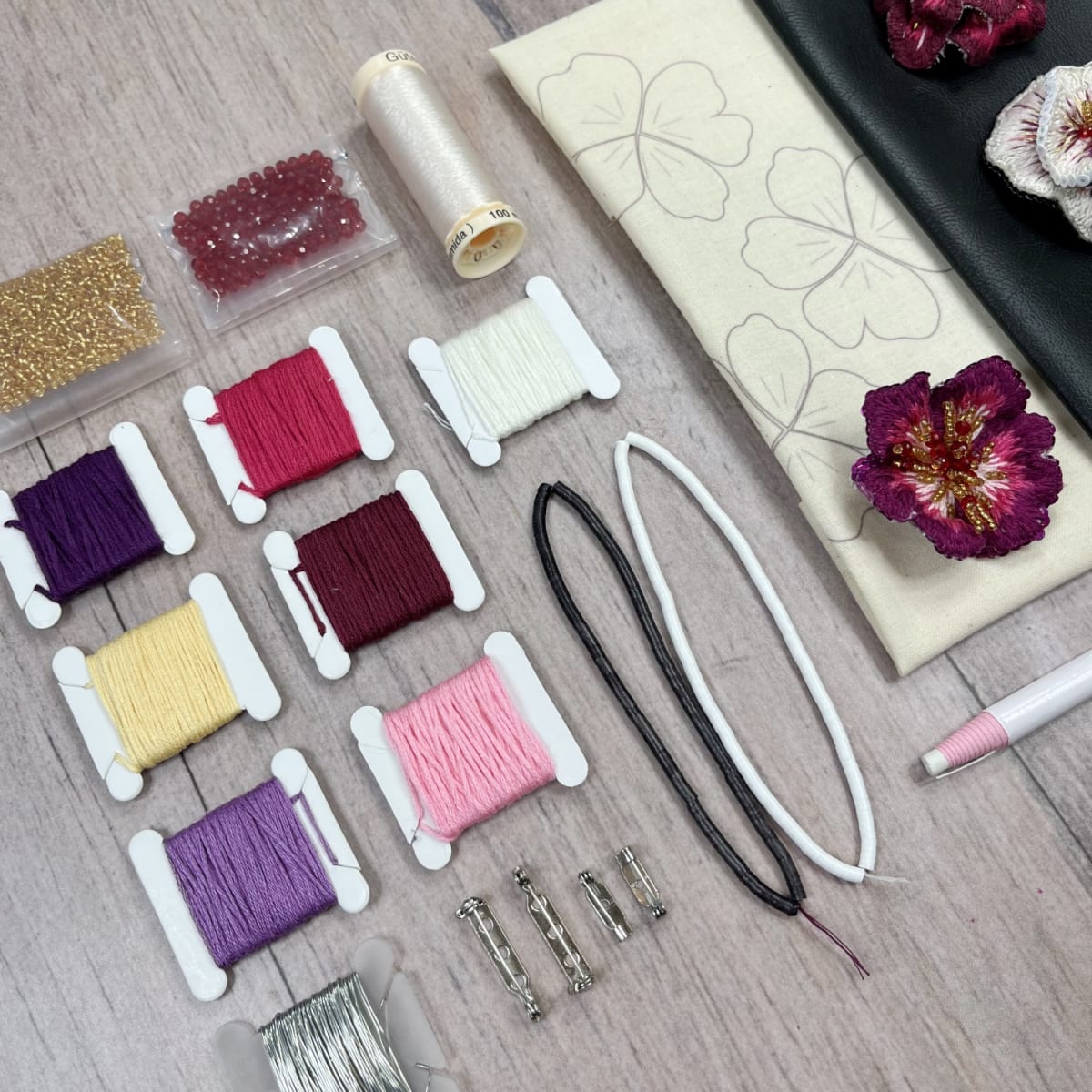 Kit Stumpwork Flores mas clase online | Martín Bordador | Kits y ...