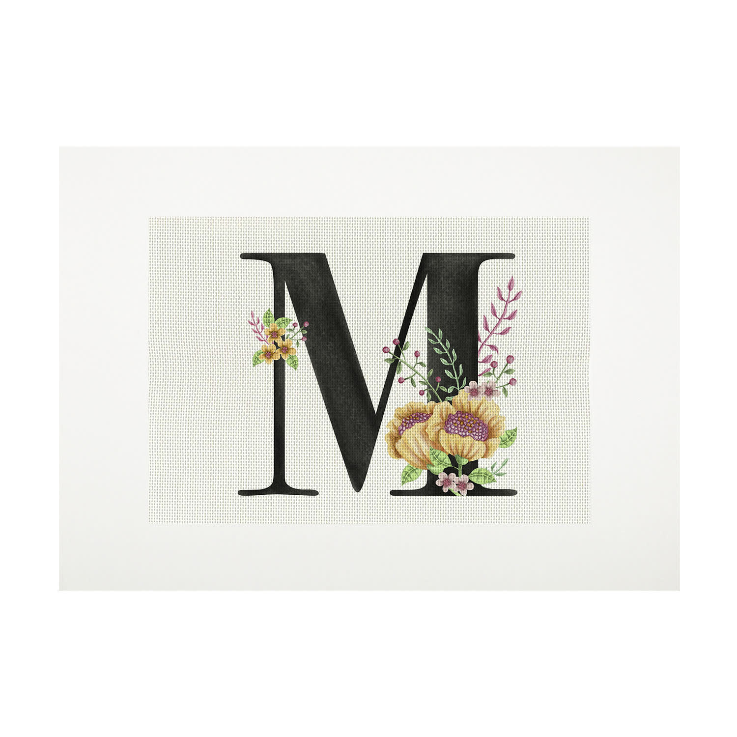 Lienzo para bordar Letra M | Martín Bordador | Kits y Lienzos para bordar