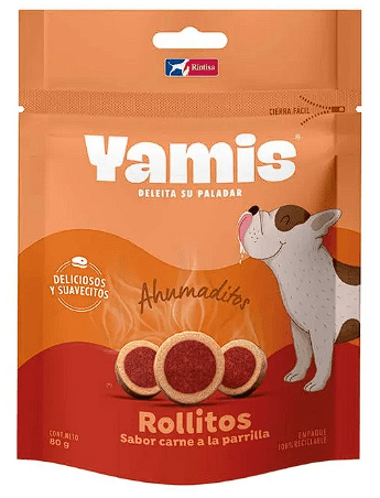 Yamis Rollitos Sabor Carne a la Parrilla 80gr | Brisa Pet Shop