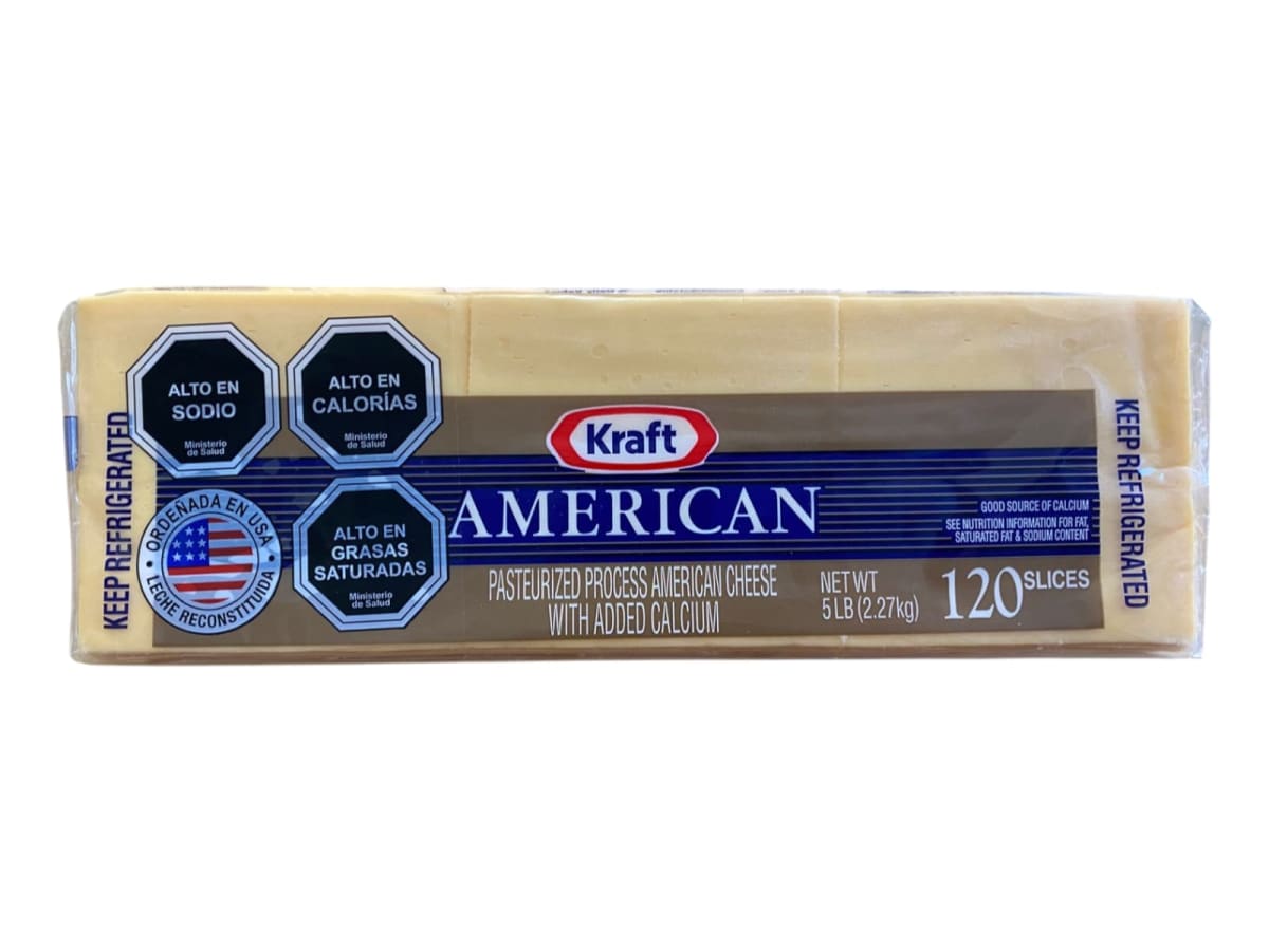Queso Cheddar laminado Kraft 2,27 kg | Productos al mayor para ...