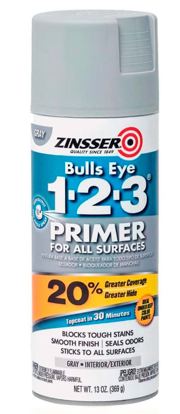 ZINSSER 123 PRIMER AEROSOL PRIMER GRIS | DOCTOR OBRA