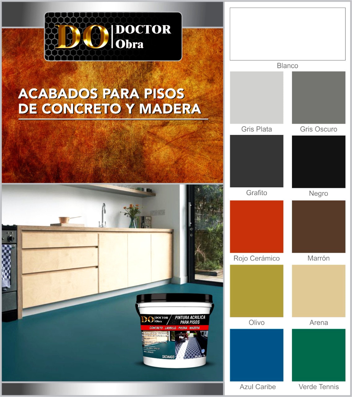 PINTUR ACRILICA PARA PISOS GRIS OSCURO | DOCTOR OBRA