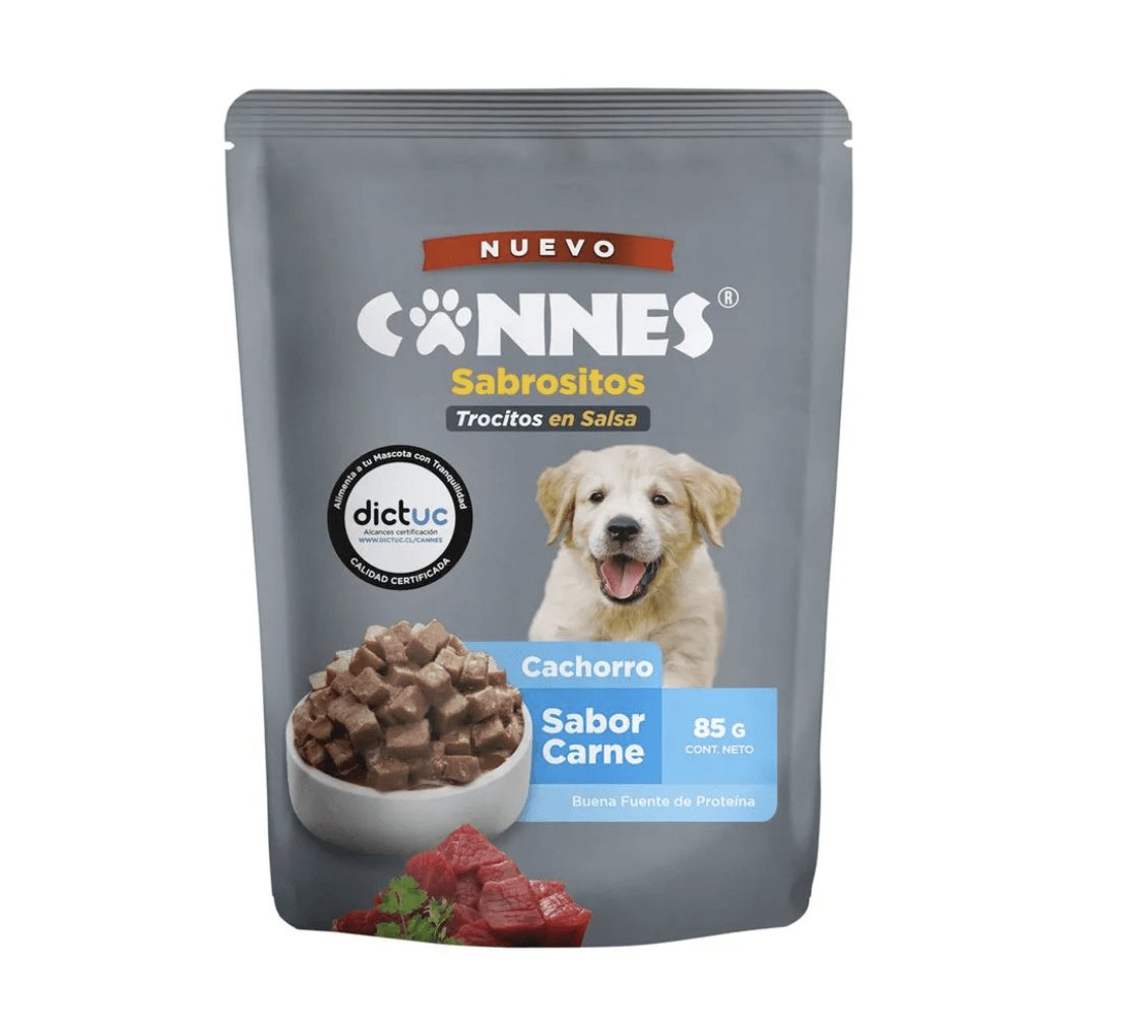 CANNES CACHORRO TROCITOS EN SALSA SABOR CARNE 85GR | PRO AHORRO®