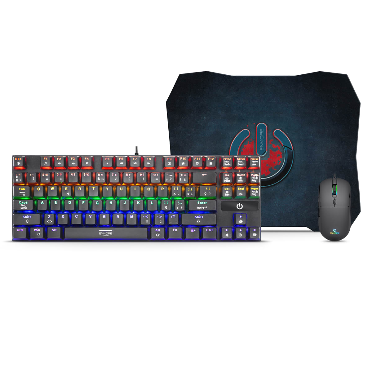 COMBO ENKORE GAMING FALCON 3 EN 1 | TECLADO MECANICO TKL | MOUSE ...